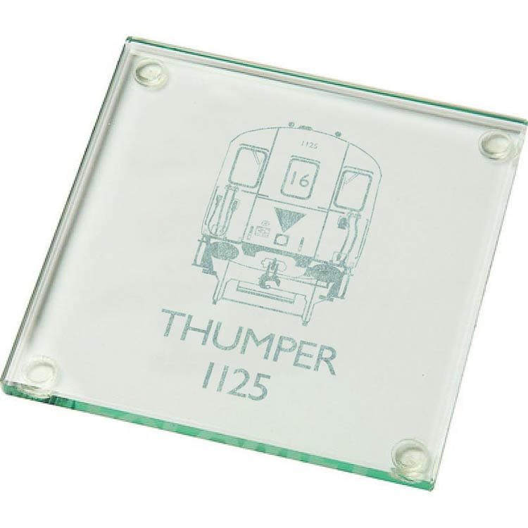 thumper 1125 front Laser Etched Glass Coaster – The Enthusiasts Hub